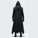 Men’s Gothic Cyberpunk Hooded Duster Coat – Black Cotton Sleeveless ...