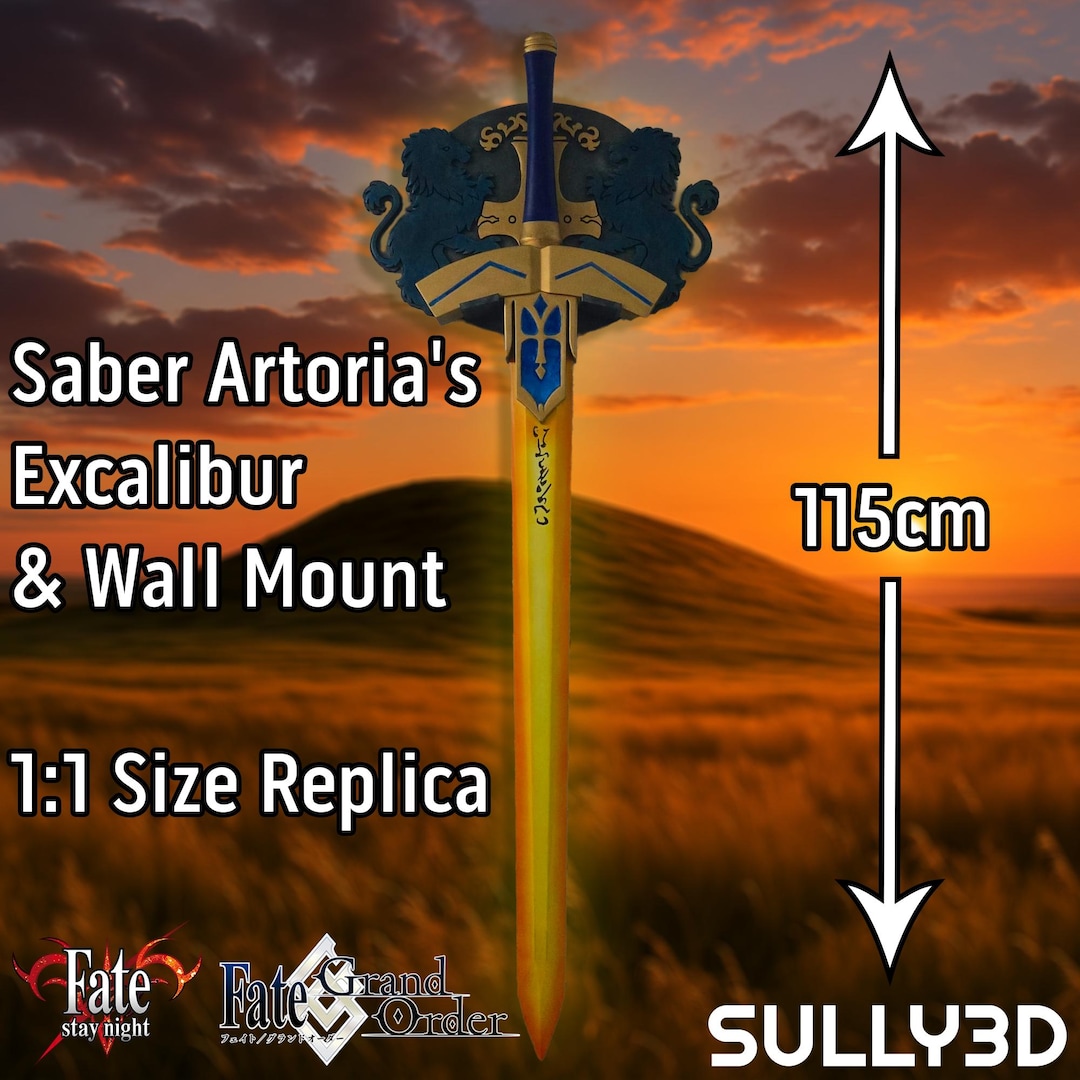 Fate Stay Night Excalibur Replica | Saber Artoria Sword, Wall Mount - Etsy