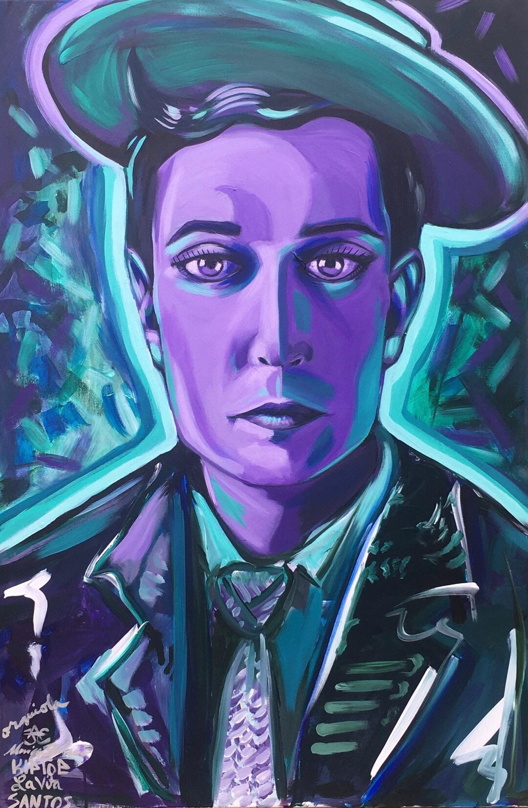 Buster Keaton Painting Neon Silent Screen - Etsy