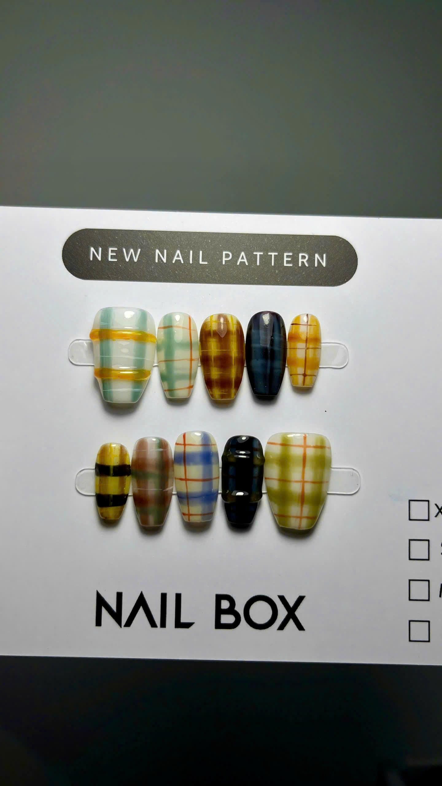 Hand Painted Plaid | Checkered Nail Art | Autumn Cozy Set | Trendy ...