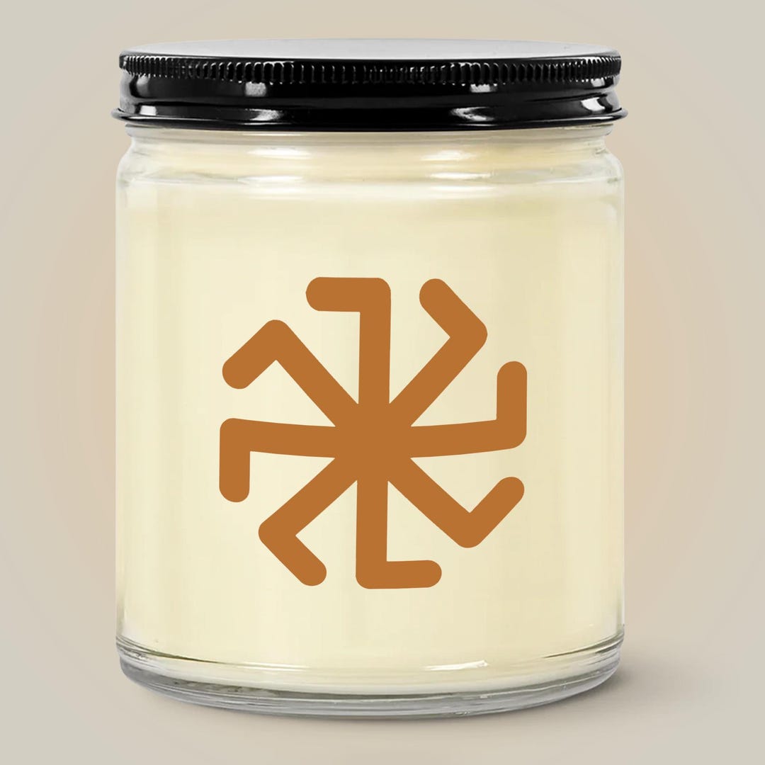 Kolyada Ritual Candle With Solar Wheel Symbol for Renewal Protection ...