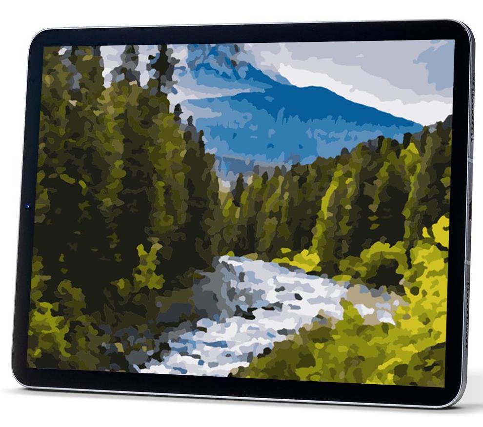 Color by Numbers for Adults Mountain River Printable Paint by Numbers ...