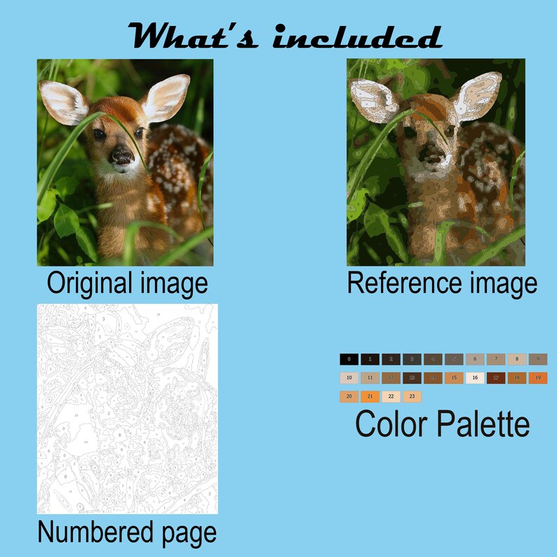 Color by Numbers for Adults Nature Deer Printable Paint by Numbers ...