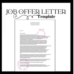 Professional Job Offer Letter Template. Instant Download Google Docs ...