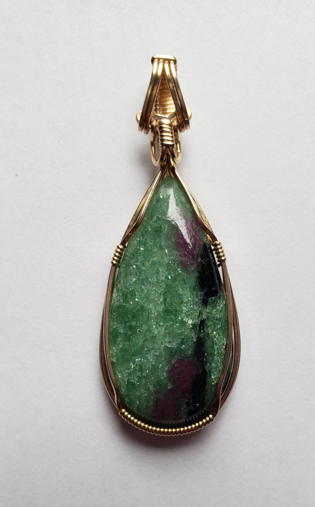 Ruby Zoisite Pendant - Etsy