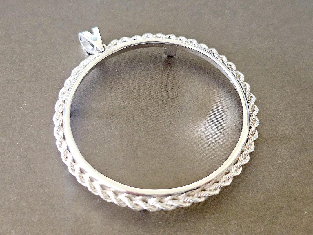 925 Sterling Silver Eagle Rope Edge Bezel for 41mm 1 Oz Coins - Etsy