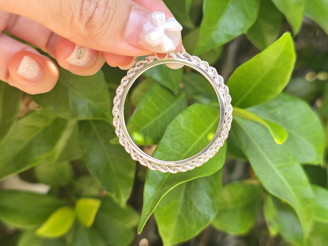 925 Sterling Silver Rope Edge Bezel for 30mm Half Dollar 50 Cents Coins ...