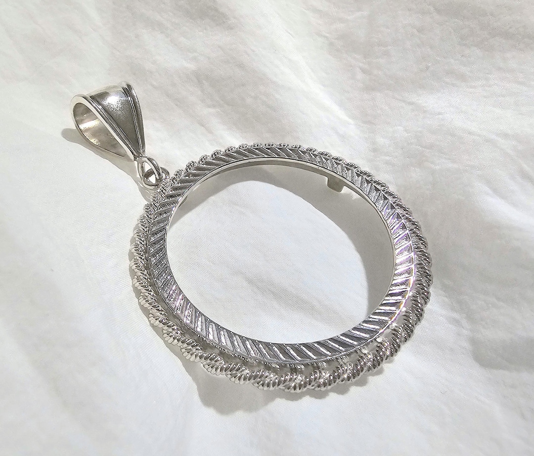 925 Sterling Silver Rope Edge Bezel for 36mm Coins - Etsy