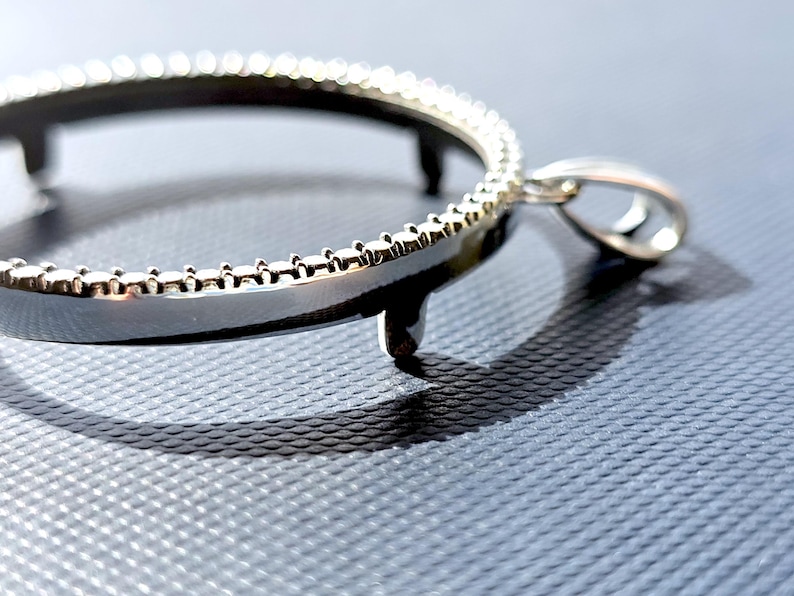 925 Sterling Silver Prong Back Illusion Edge Bezel for 38mm 1 Dollar ...