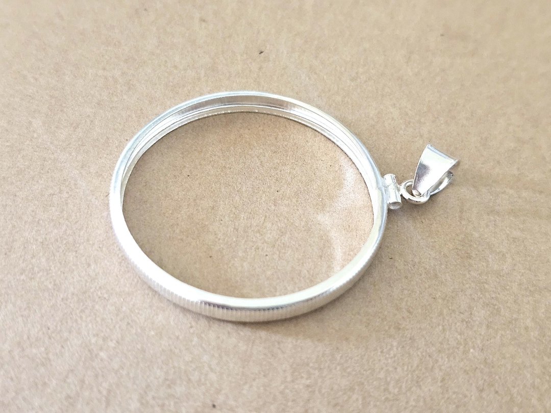 925 Sterling Silver Screw Top Simple Bezel for 38mm 1 Dollar Coins - Etsy