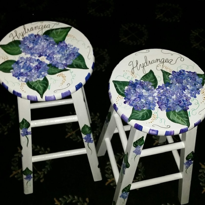 Hand Painted Bar Stools - Etsy