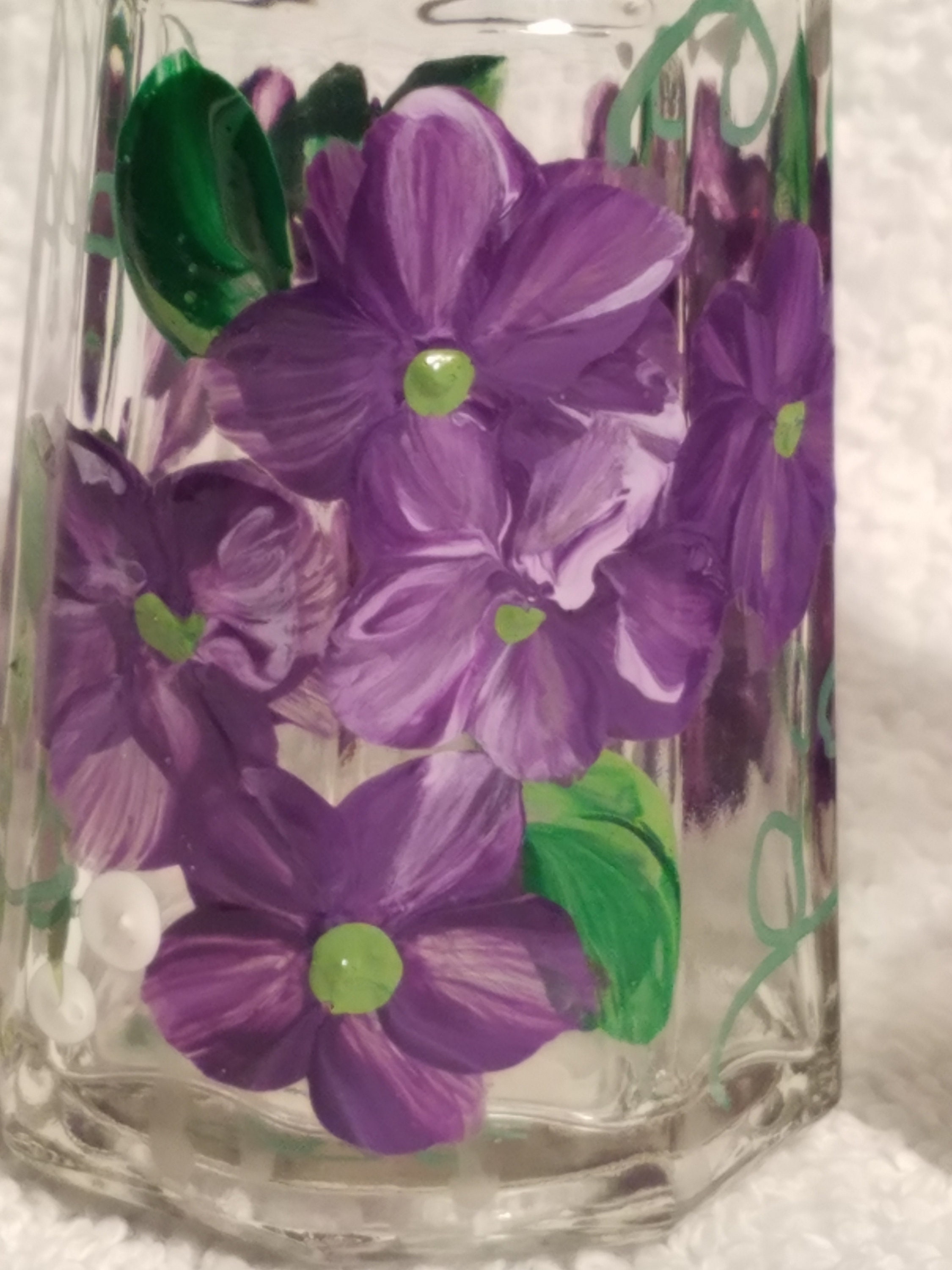 Purple flowered Salt & Pepper shakers | Etsy