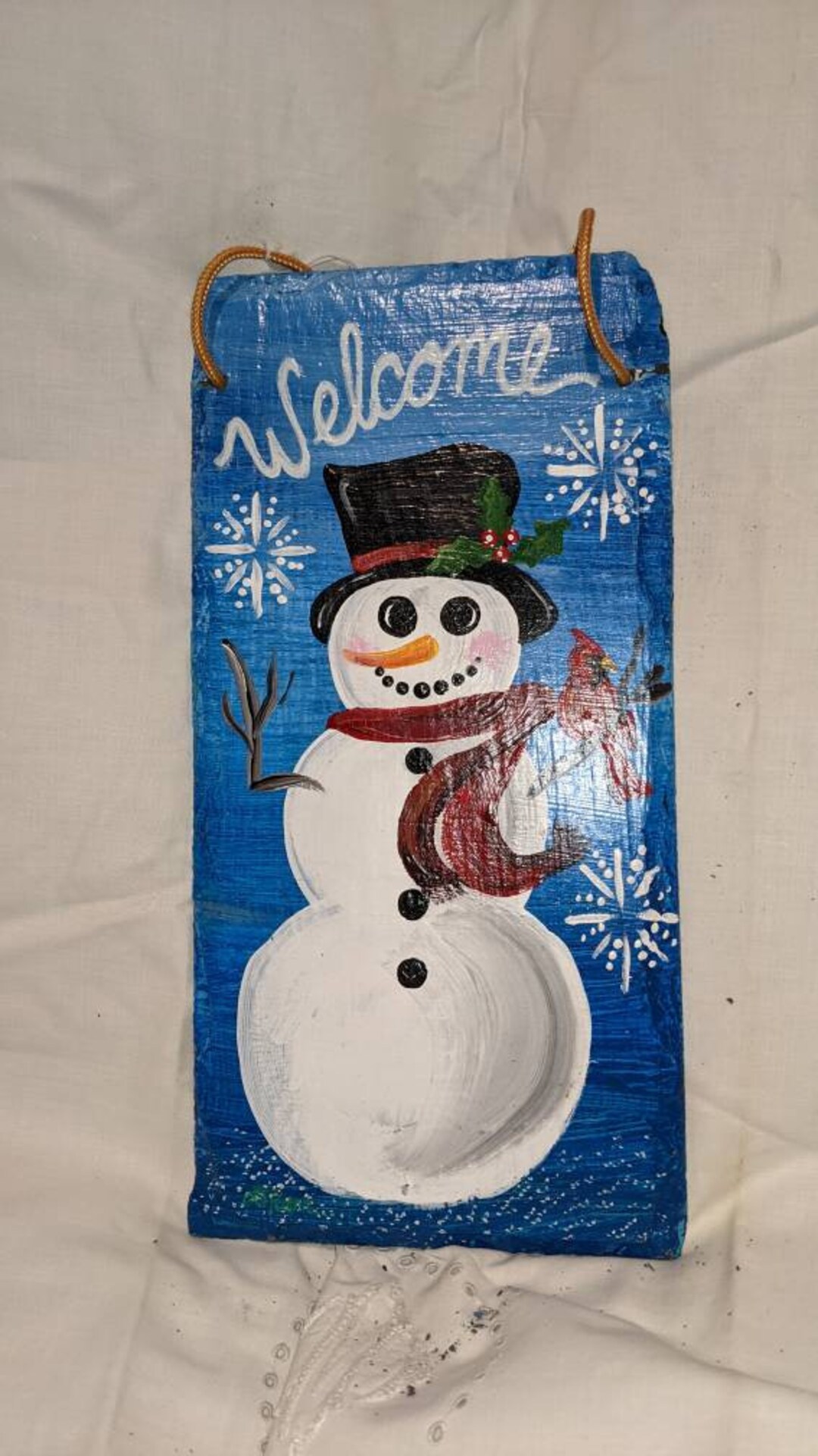 Snowman Welcome Slate - Etsy