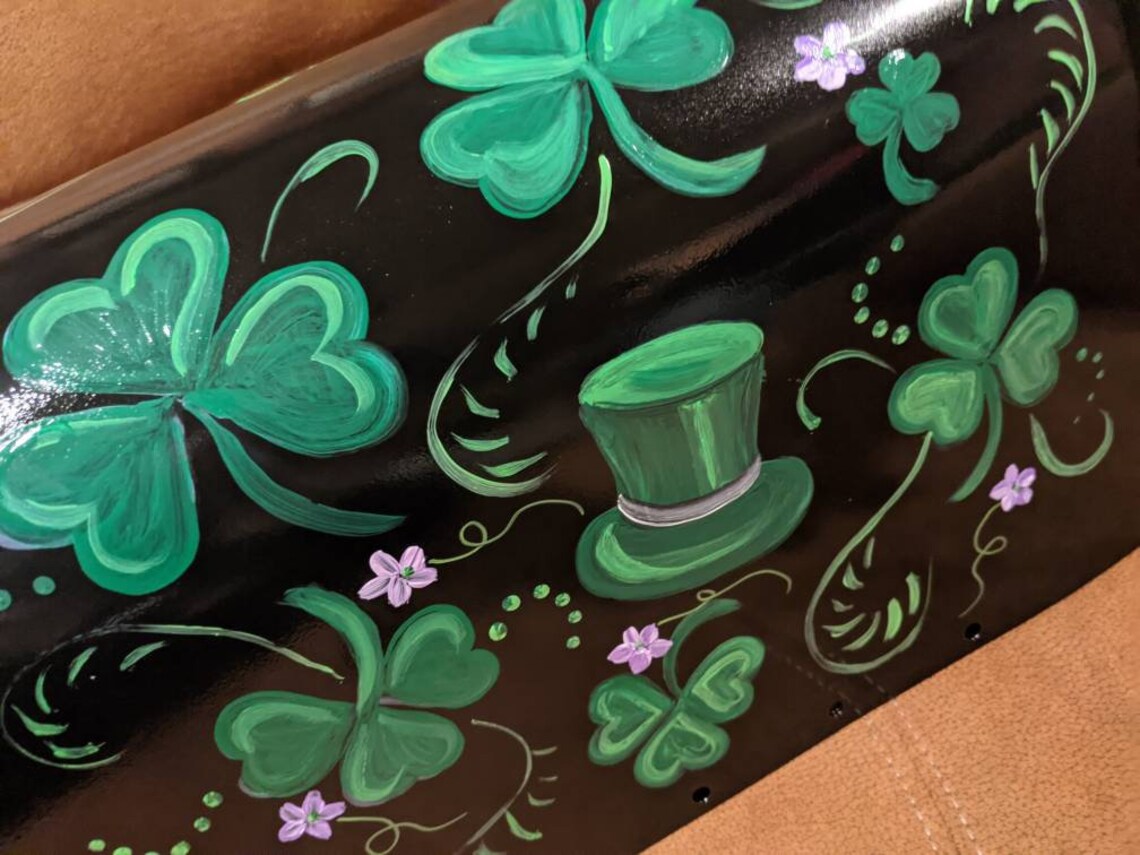 Shamrock Irish Hand Painted Mailbox | Etsy