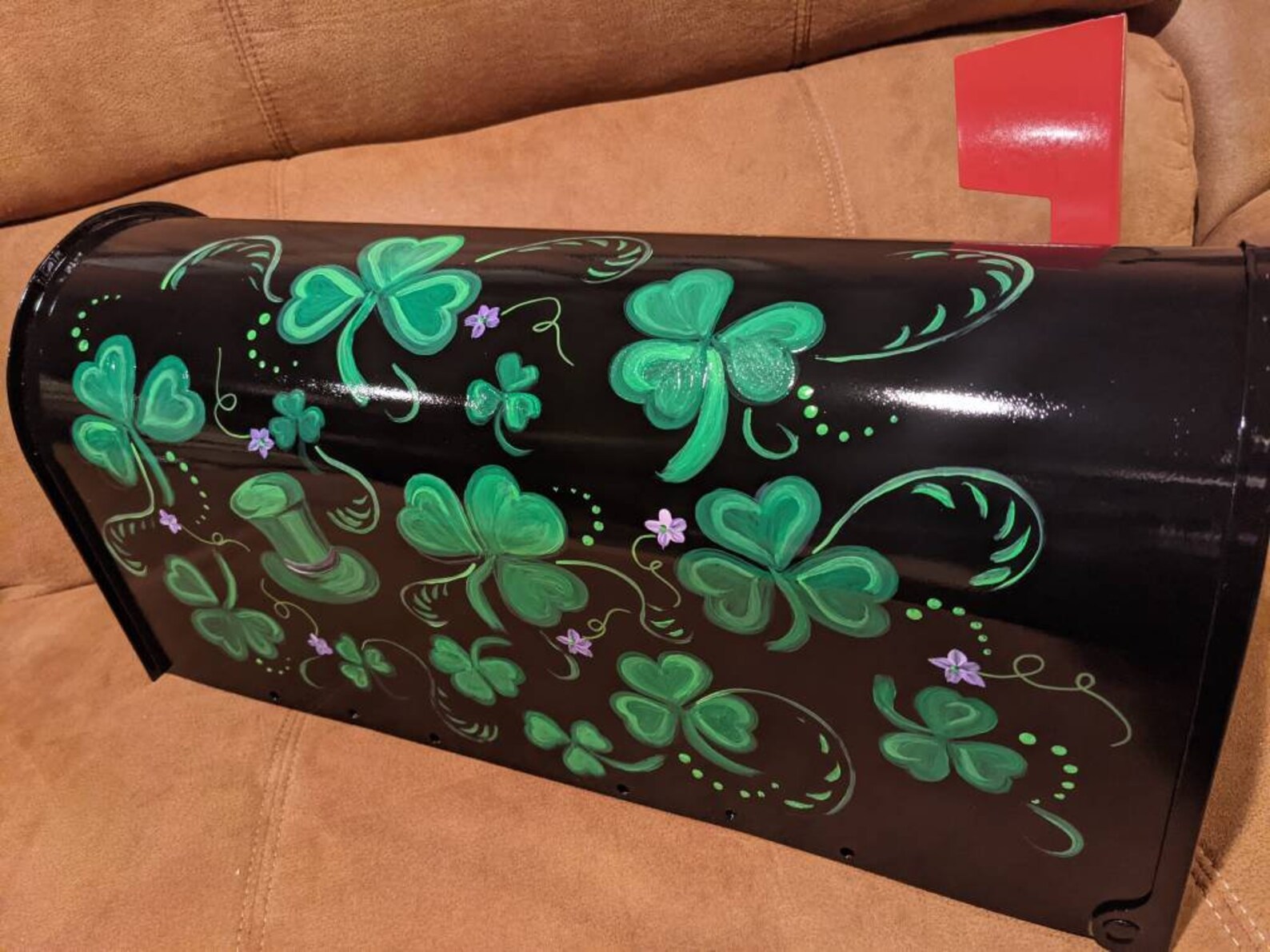 Shamrock Irish Hand Painted Mailbox | Etsy