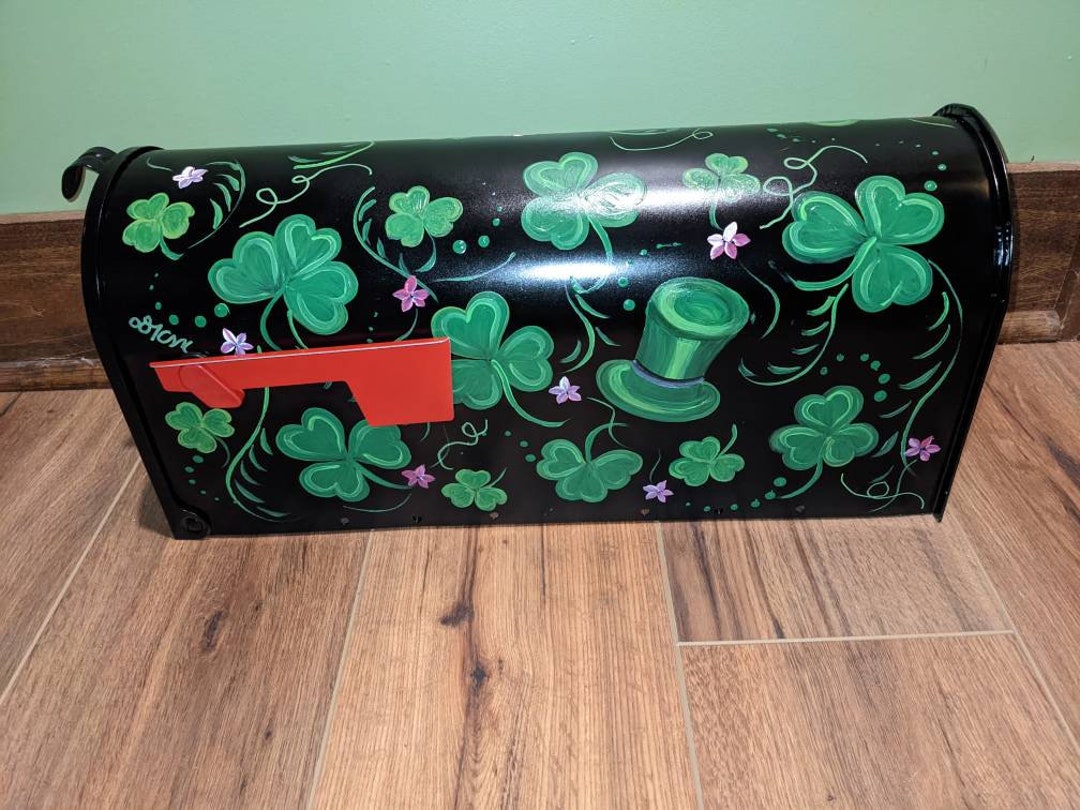 Shamrock Irish Hand Painted Mailbox - Etsy