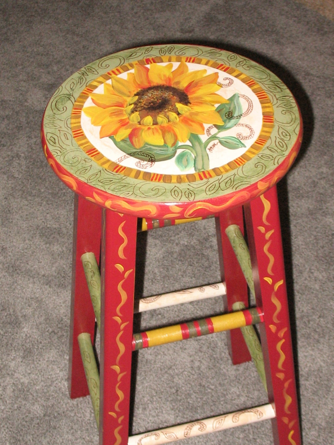 Custom Designed Hand Painted Barstools and Counter Stools | Etsy