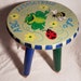 Hand Painted Child's Stool With Pencil Shaped Legs - Etsy