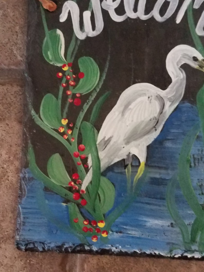Seashore Beach Egret Welcome Sign - Etsy