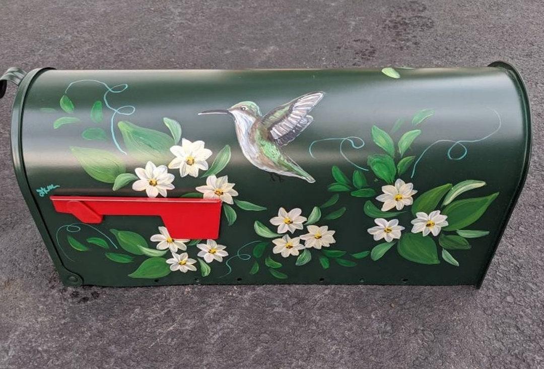 Hummingbirds and Flowers Hand Painted Mailbox - Etsy