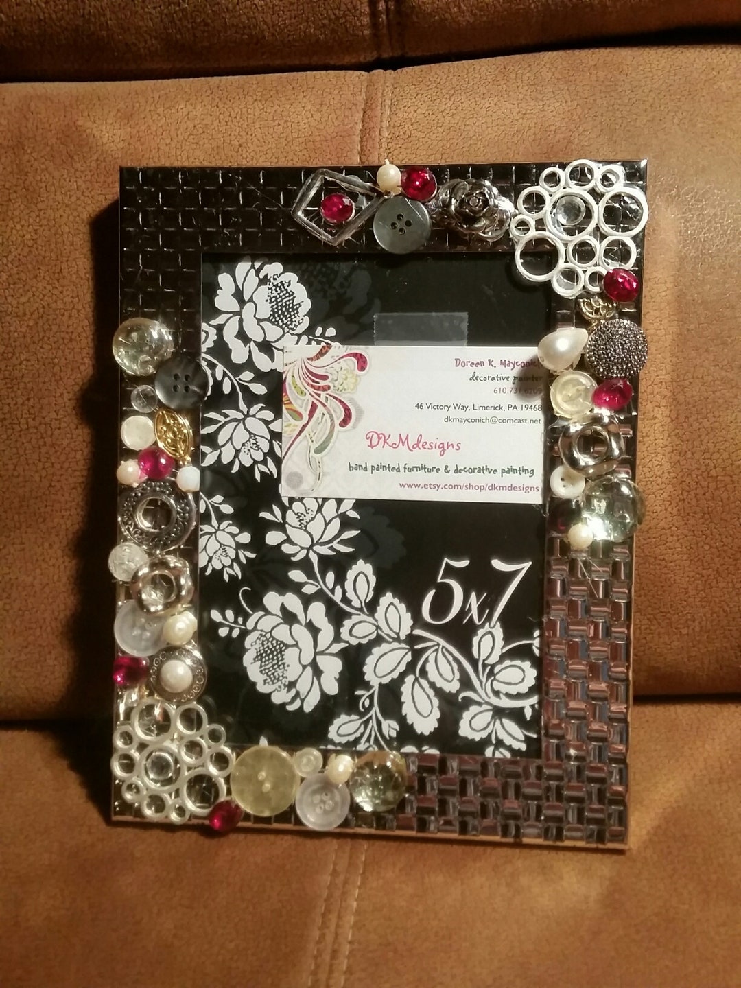 Silver Toned Jeweled Photo Frame - Etsy