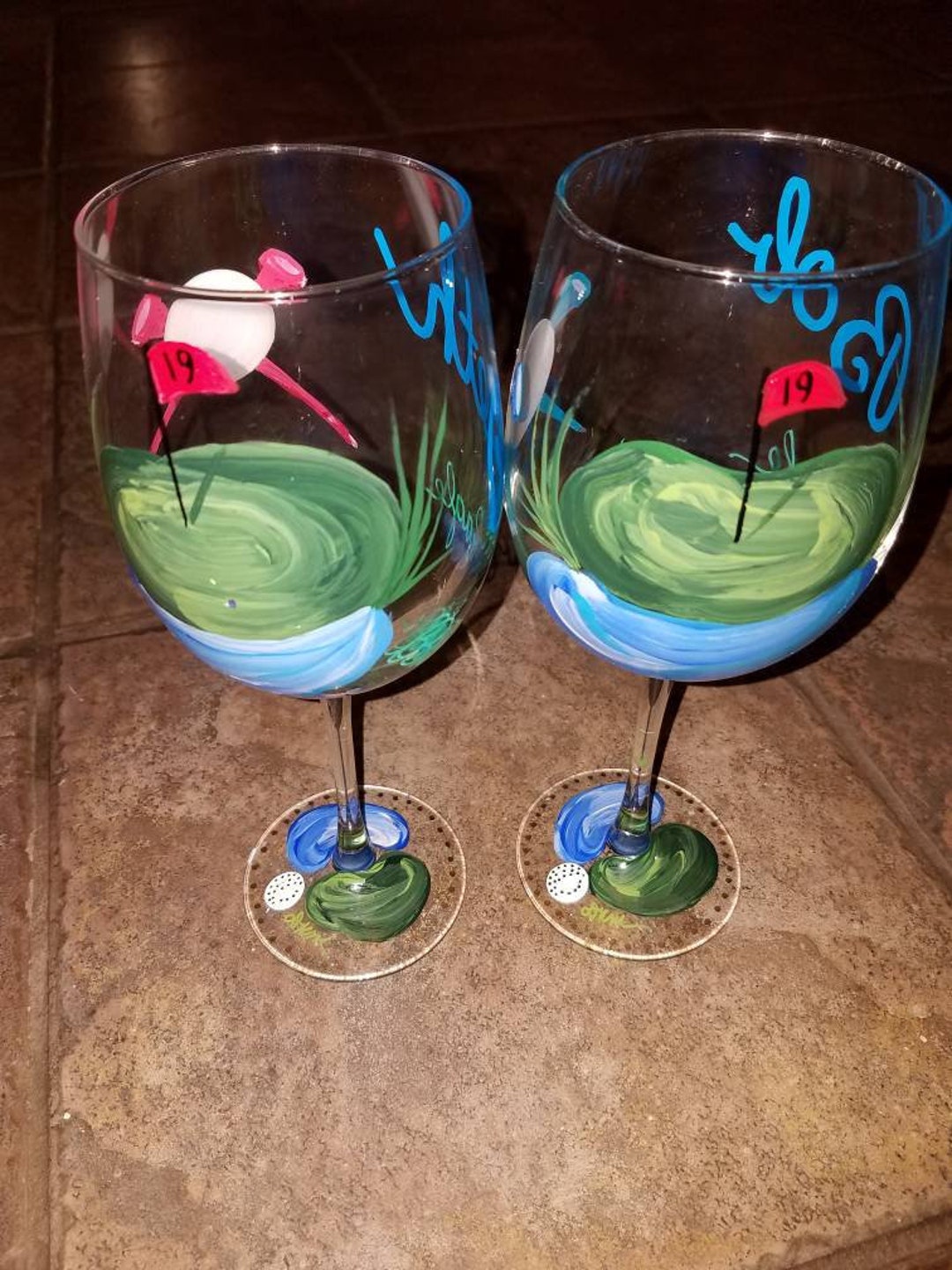 Golf Lovers Wine Glass (one) - Etsy