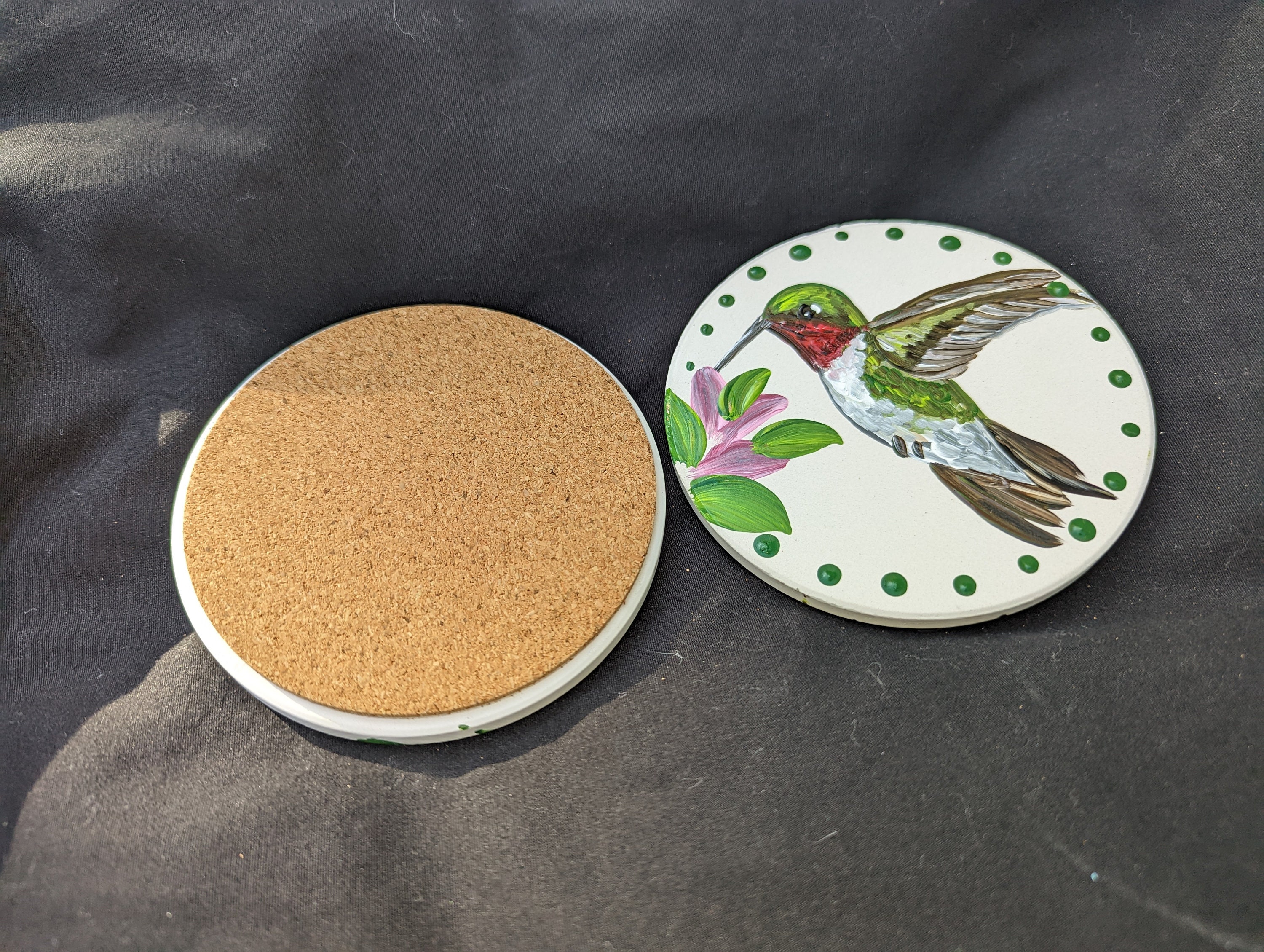Hand Painted Hummingbird Coasters (pair) - Etsy