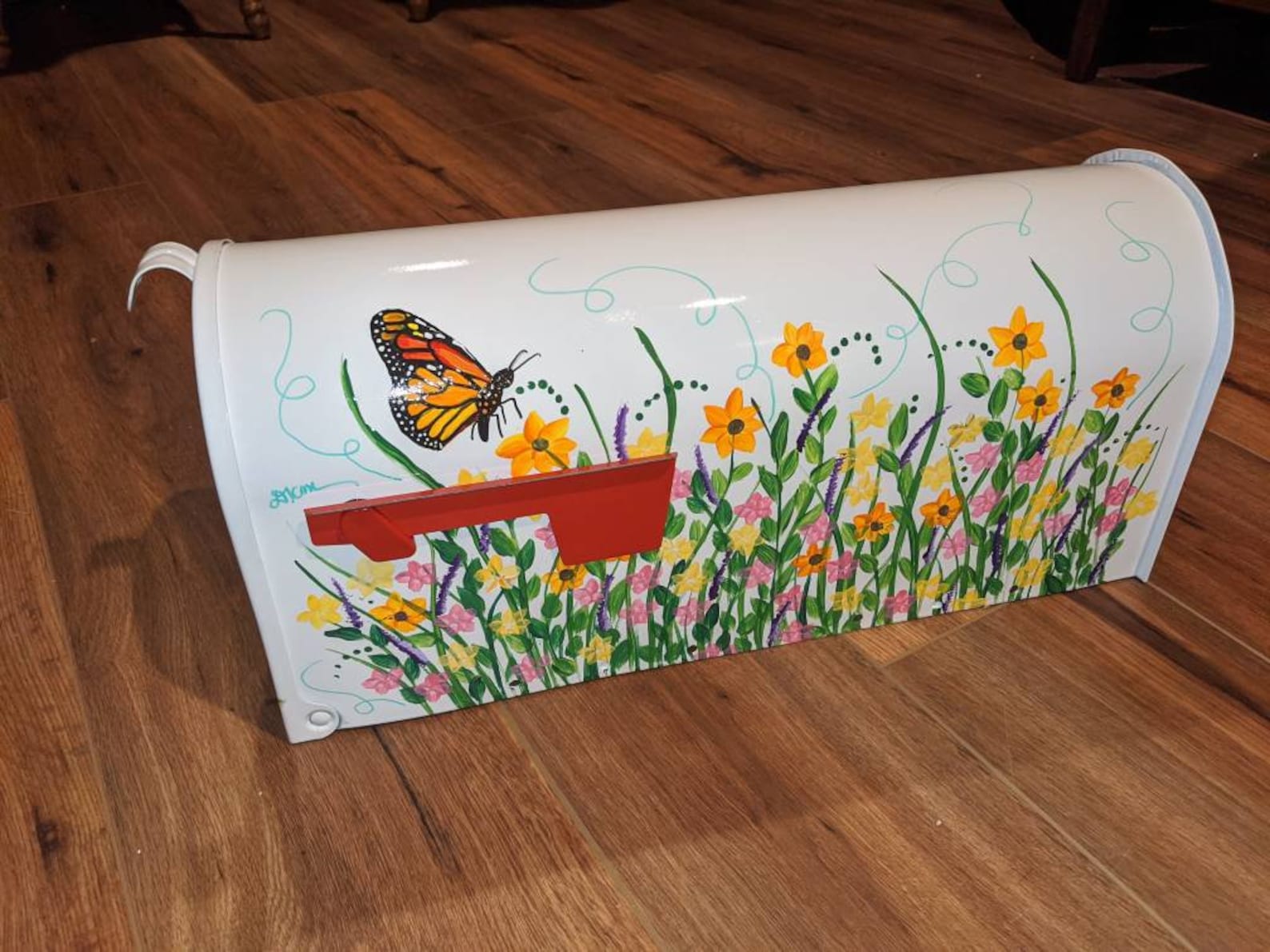 Butterflies and Flowers Hand Painted Mailbox - Etsy