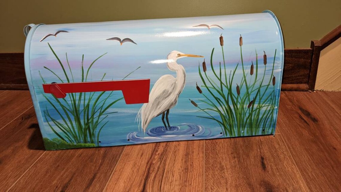 Seashore Beach Lighthouse Handpainted Mailbox - Etsy