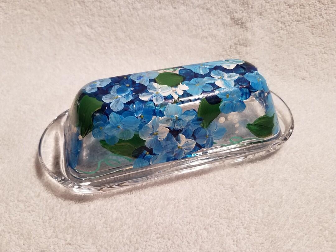 Blue Hydrangea Butter Dish - Etsy