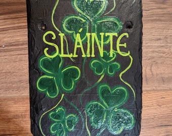 Handpainted Personalized Irish Shamrock Slate Welcome Sign - Etsy