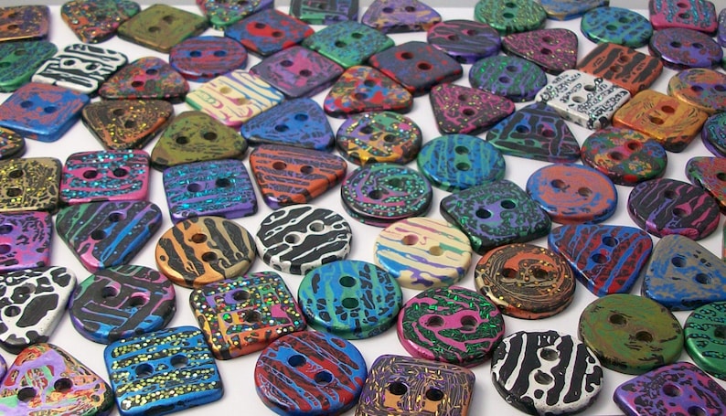 Handmade Resin Sewing Buttons - MY CHOICE of 18 Different SMALL Buttons ...