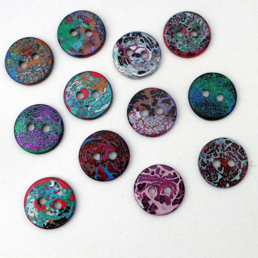 12 Unusual SMALL Handmade Buttons set12_30 - Etsy