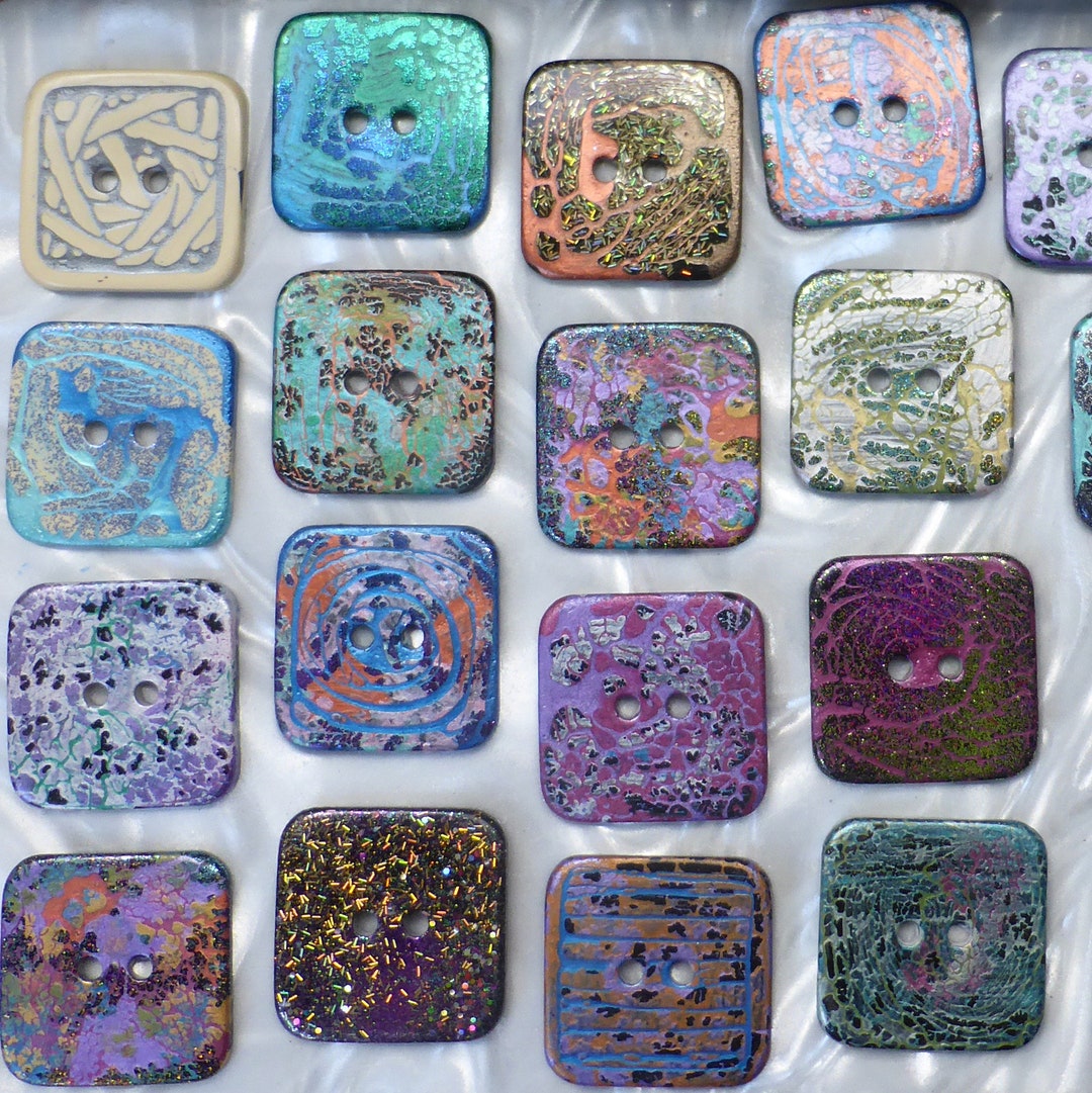 Handmade Resin Sewing Buttons - MY CHOICE of 6 Different Very Large ...