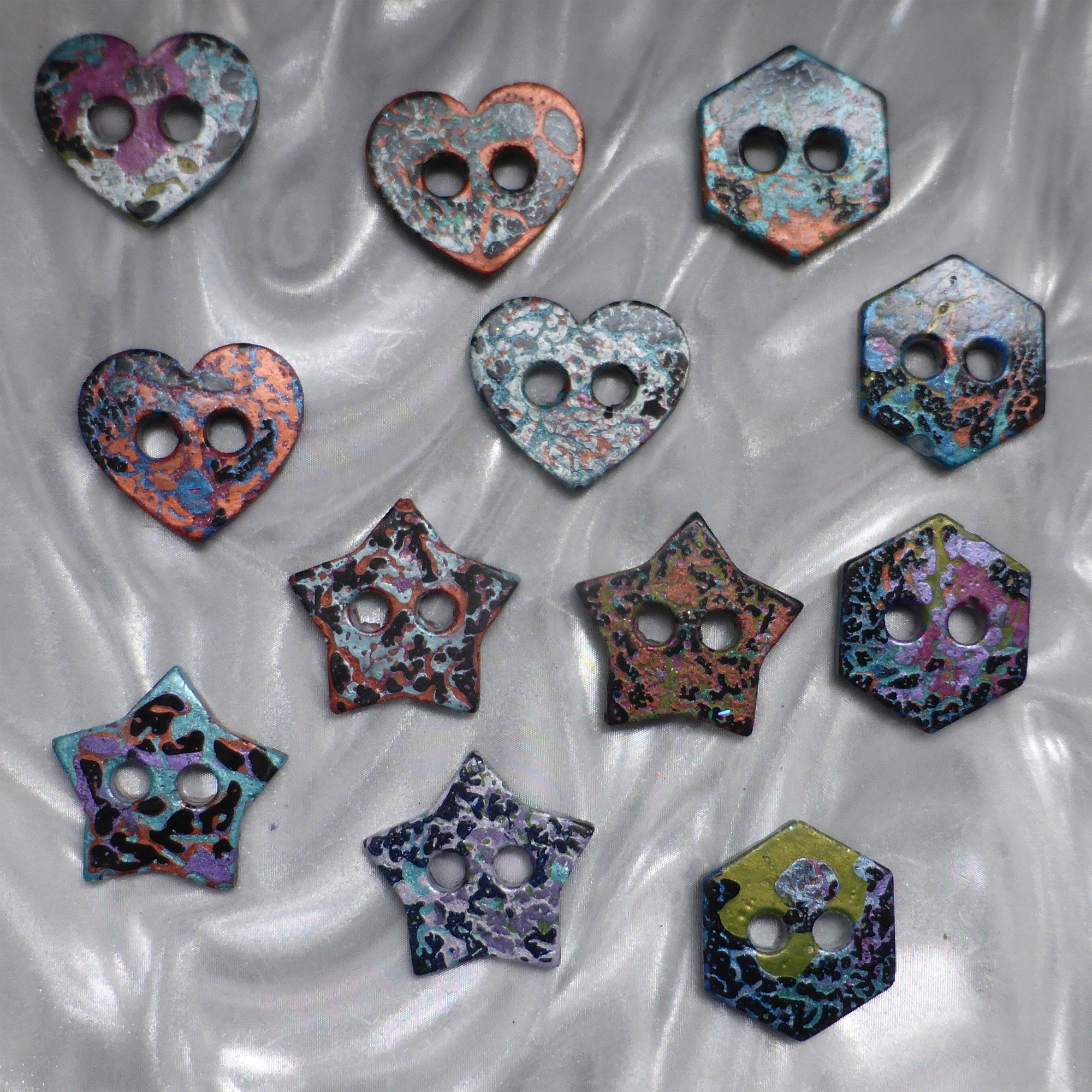 12 Unusual Handmade Buttons set12_21 - Etsy