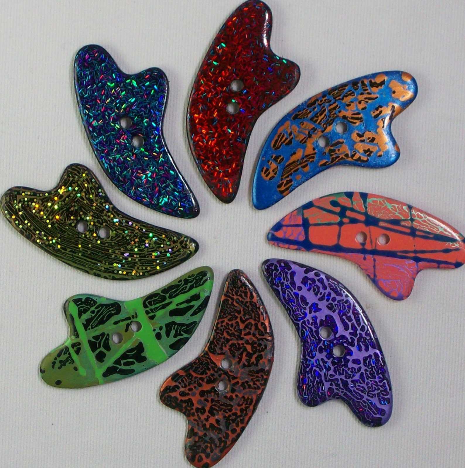 Handmade Resin Sewing Buttons - MY CHOICE of 6 Different Very LARGE ...