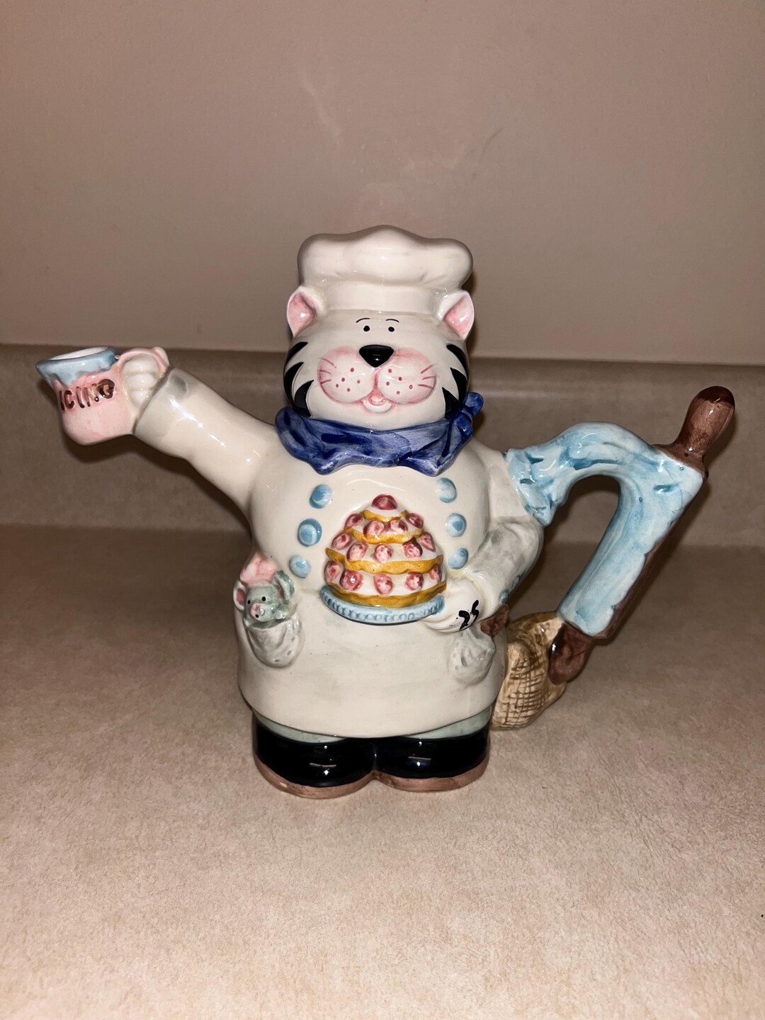1993 Omnibus Fritz and Floyd Handpainted Chef Cat Teapot - Etsy
