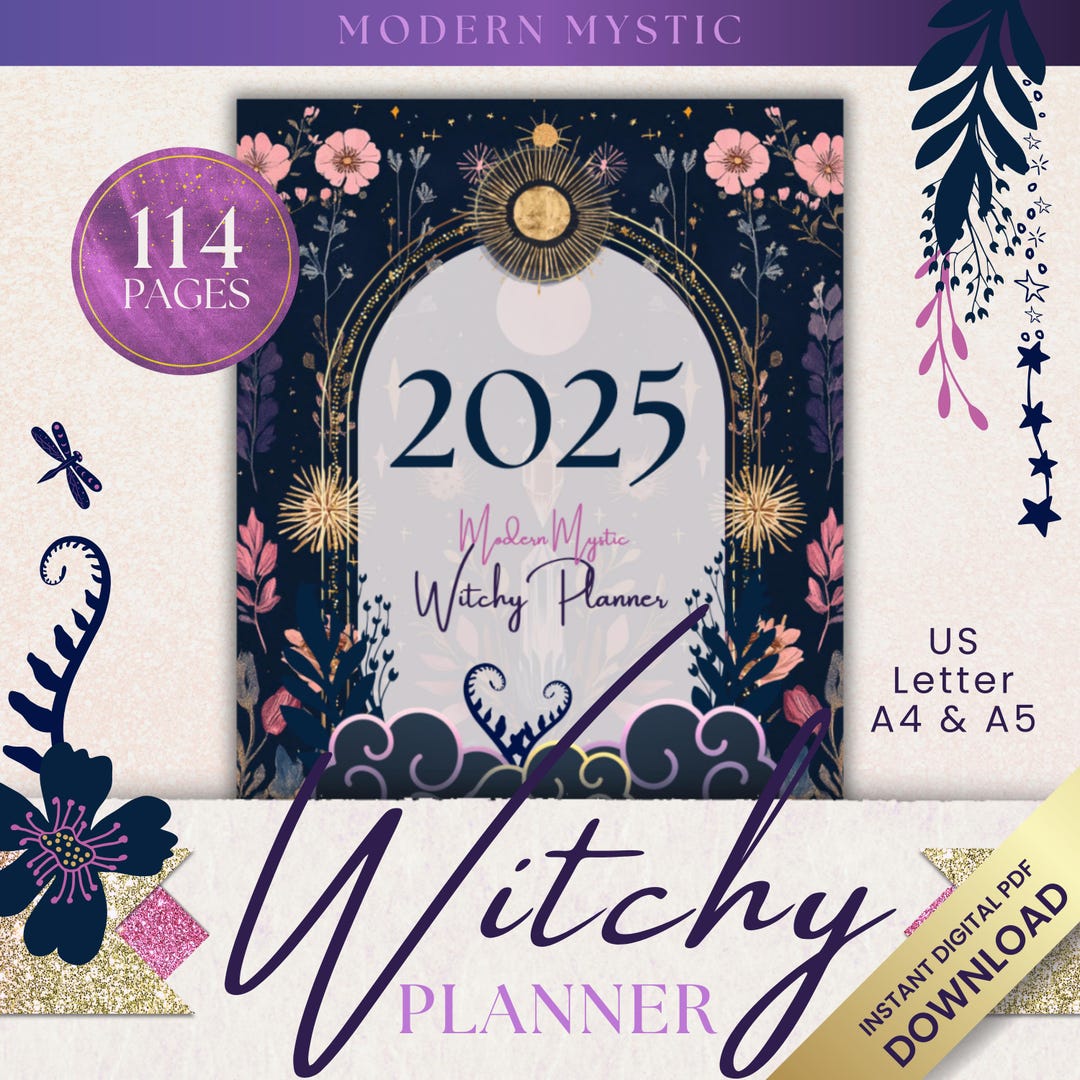 2025 Witches Daily Planner | Monthly, Weekly, Daily | Tarot Planner ...