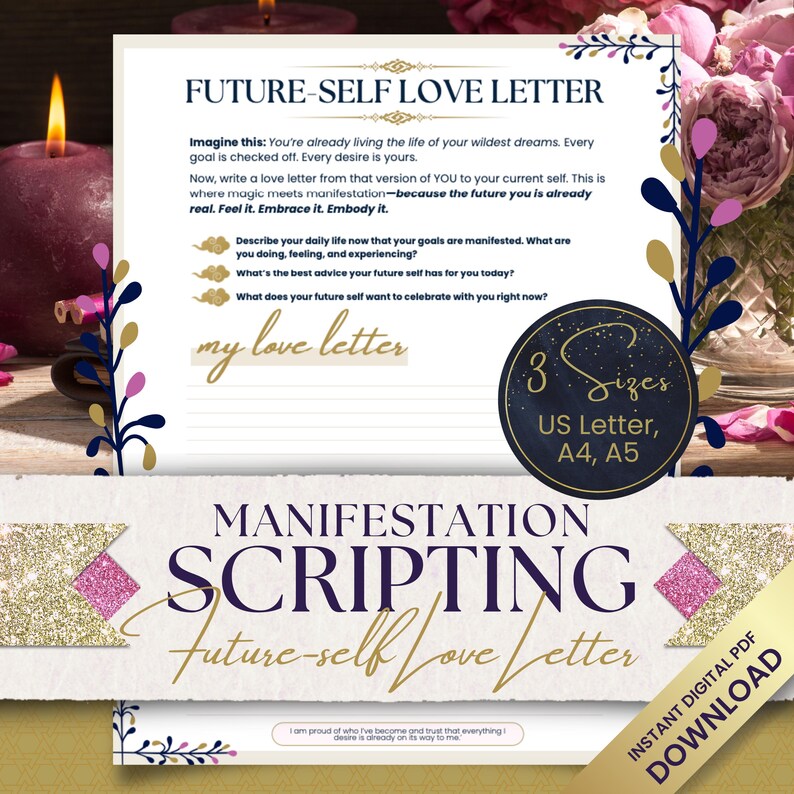 Future-self Love Letter Manifestation Page Law of Attraction Scripting Template Manifest Journal ...