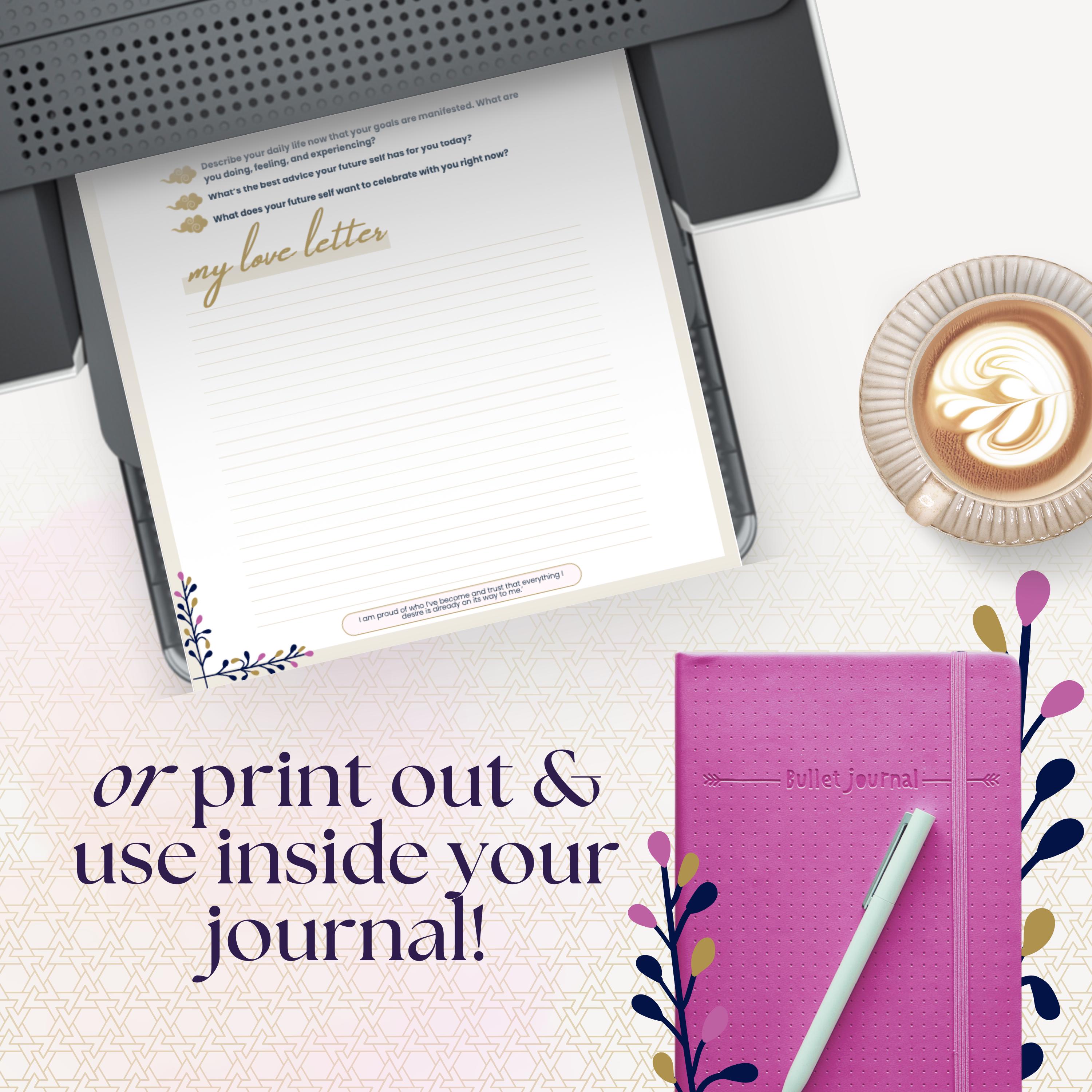 Future-self Love Letter Manifestation Page Law of Attraction Scripting Template Manifest Journal ...