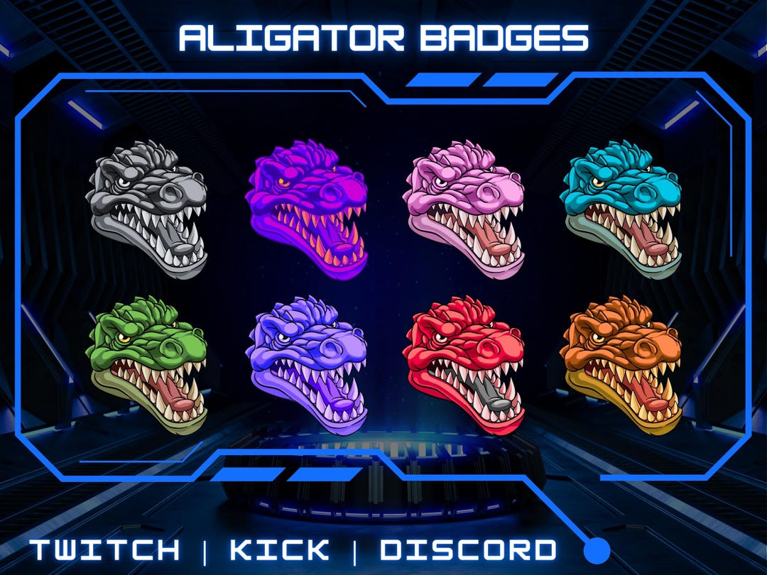 Alligator Sub Badges for Twitch Twitch Sub & Bit Badges Animal Sub ...