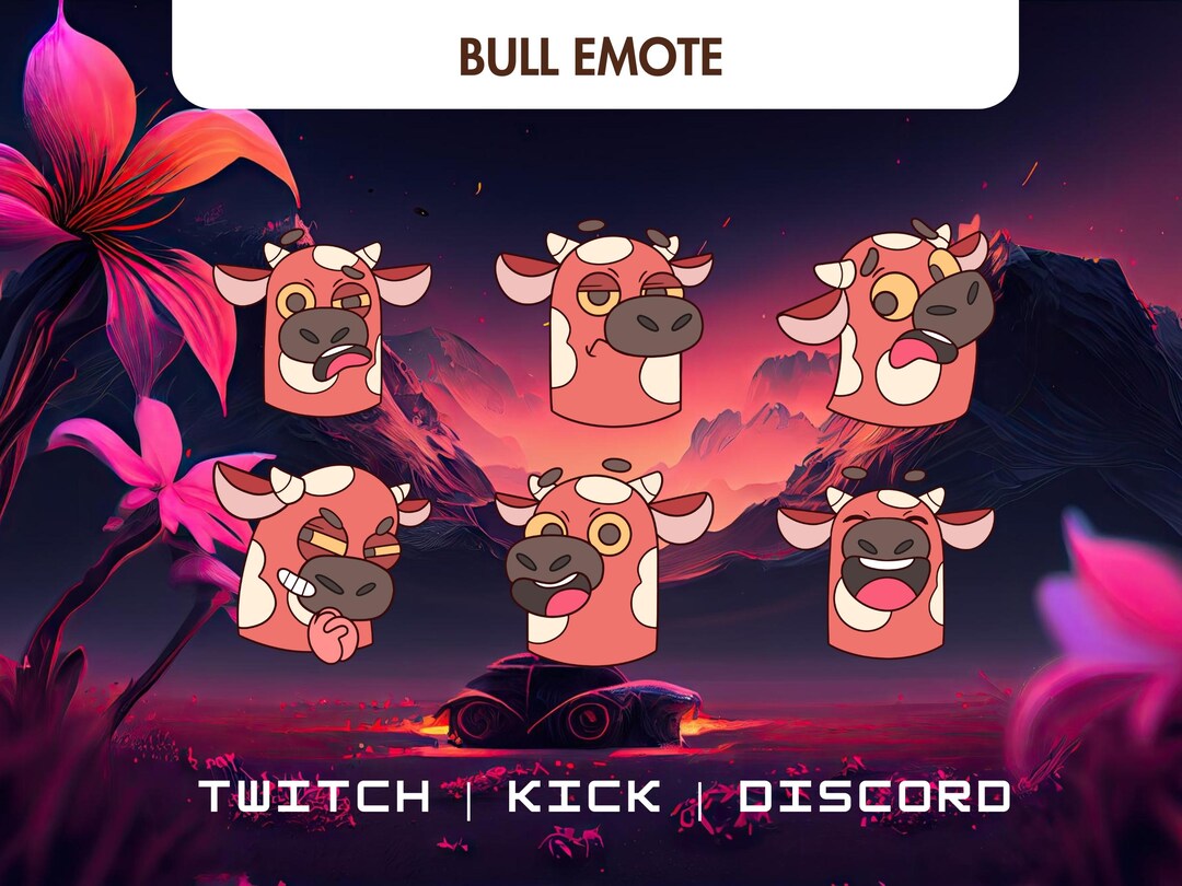 Bull Emotes Twitch, Discord and Kick Emote Pack Gaming Streaming ...