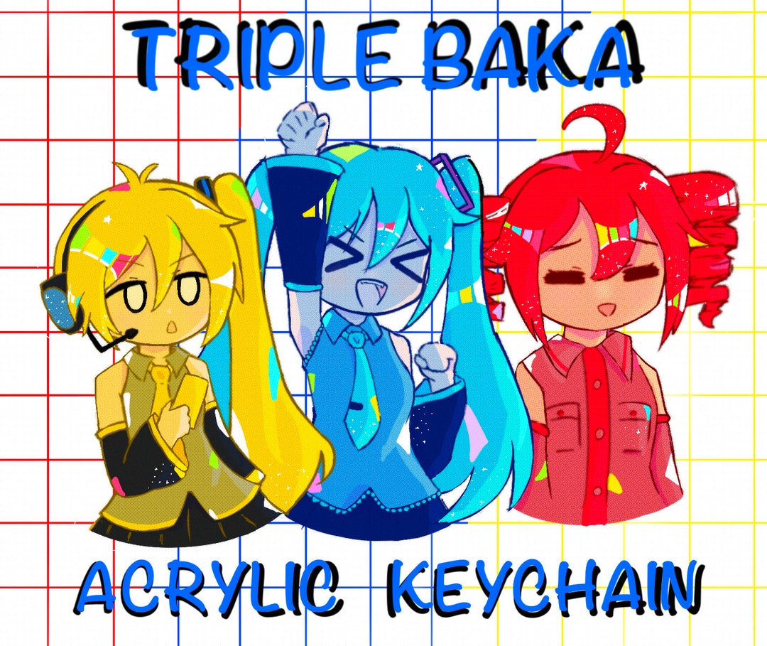 Triple Baka Acrylic Keychain - Etsy