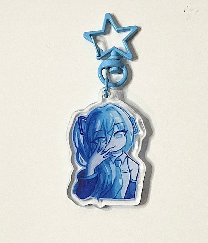 Hatsune Miku Acrylic Keychain 2” | Vocaloid Fanart - Etsy