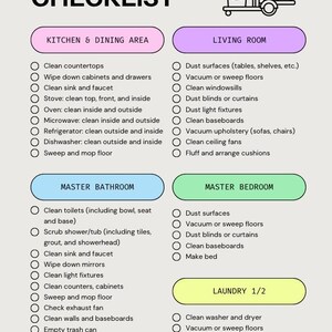 Cleaning Checklist Detailed & Editable Two Page Checklist Instant ...