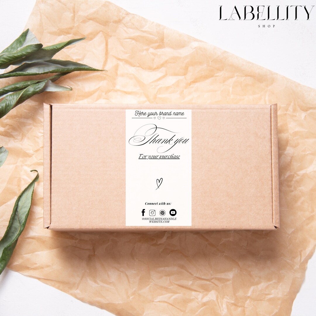 Box Label Template Order Packaging Seal Sticker Customizable and ...