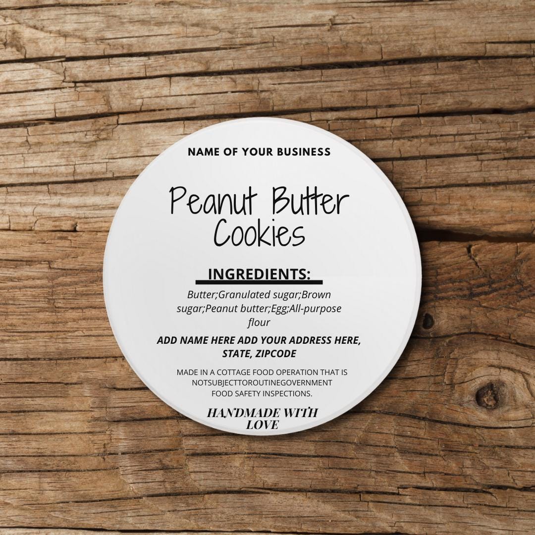 Customizable Food Label – Printable Food Label, DIY Bakery Ingredient ...