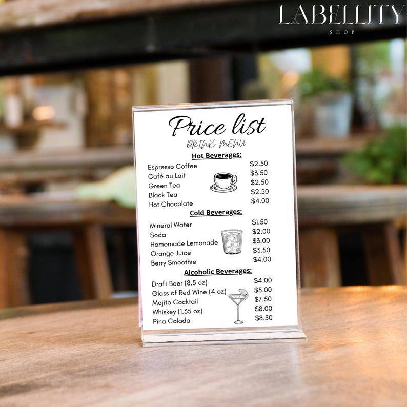 Customizable Price List Template – Modern & Minimalist Pricing Sheet ...