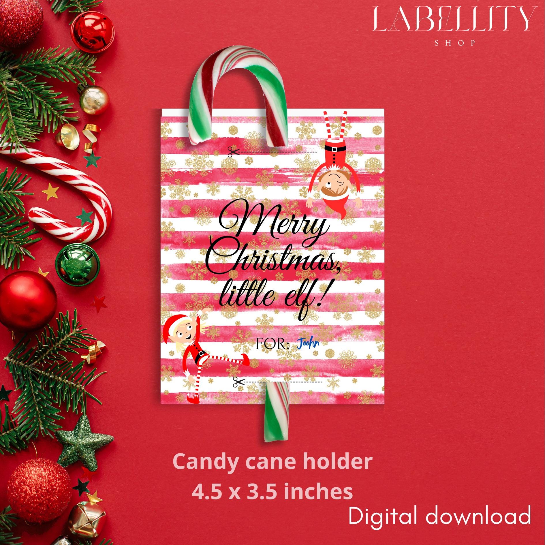 Printable Candy Cane Holders & Gift Tags – Set of 3 Designs (3.5” X 4.5”) - Etsy