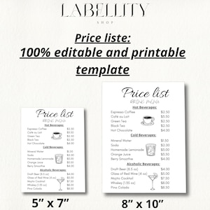 Customizable Price List Template – Modern & Minimalist Pricing Sheet ...